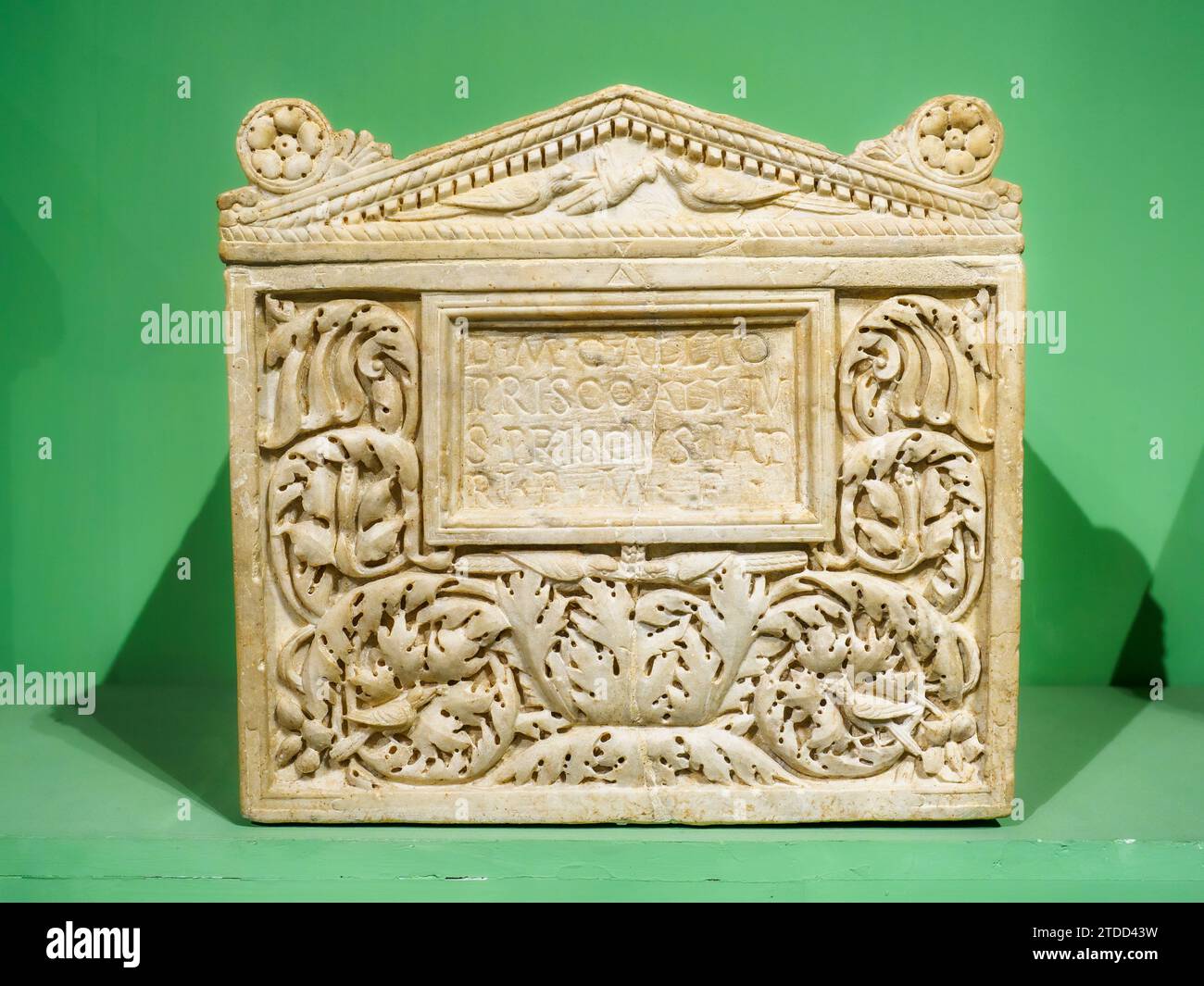 Cinerary urn of Allius Priscus. Rome, Necropolis in Via Ostiense. Last ...