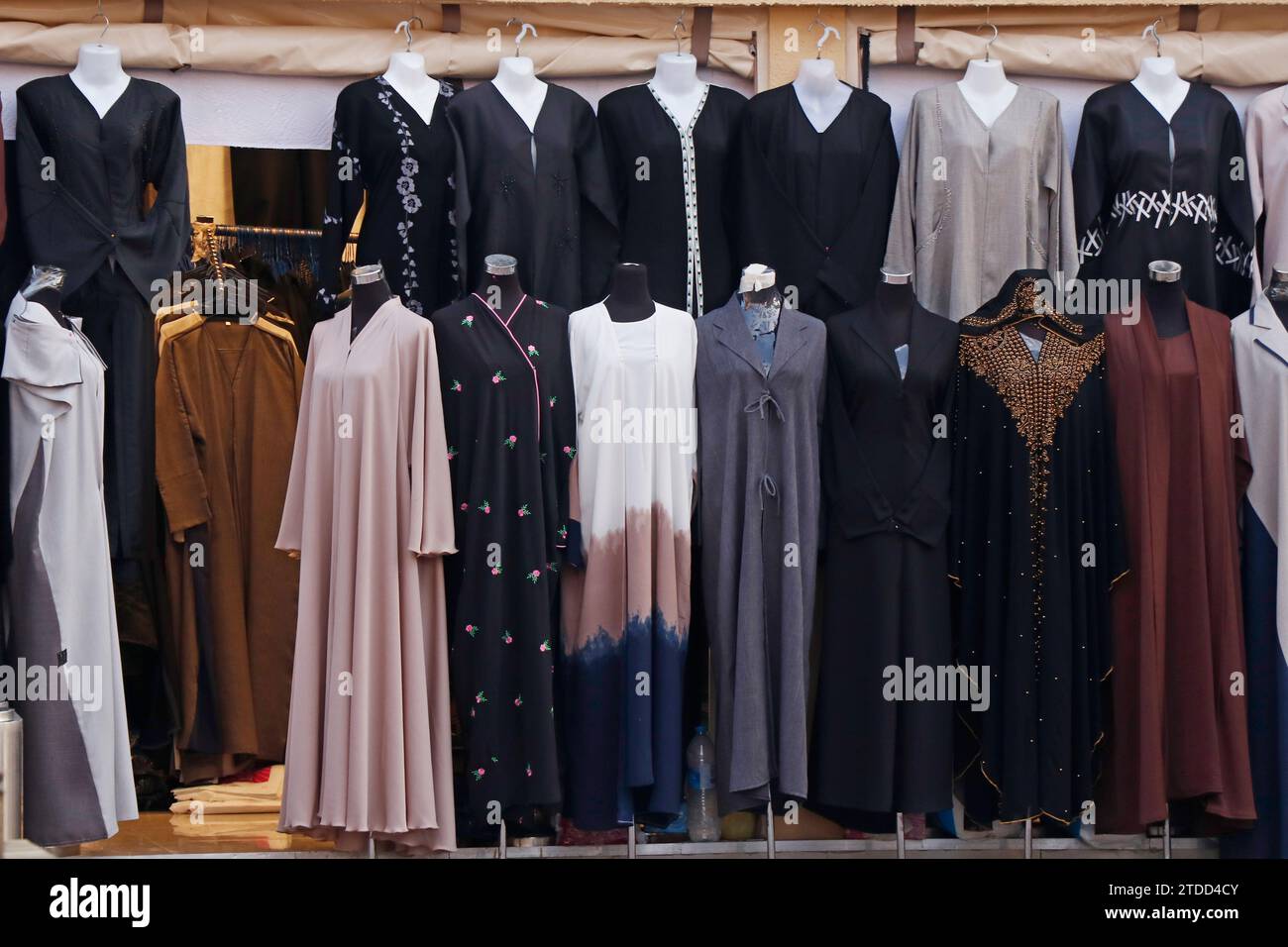 traditional arabic women dress cloth displayed in a shop in dubai ...