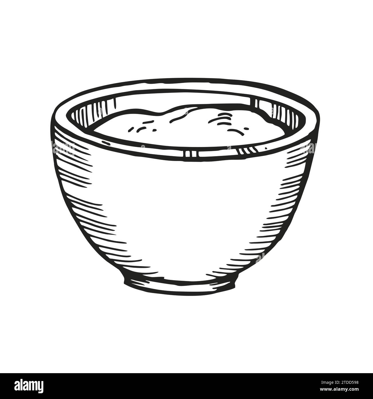 vector sketch of mug with sauce, hand drawn vector illustration of ...