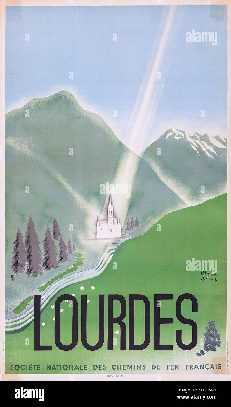 Lourdes, Chemins de fer Francais (National Society of French Railroads ...
