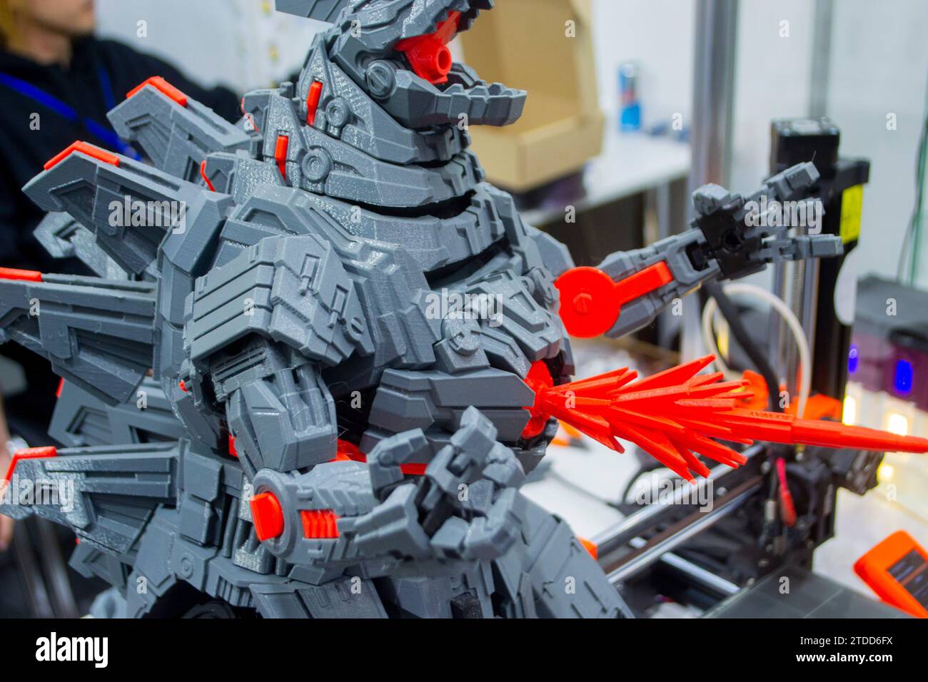 Art object printed on 3D printer. Detail element robot toy created on ...