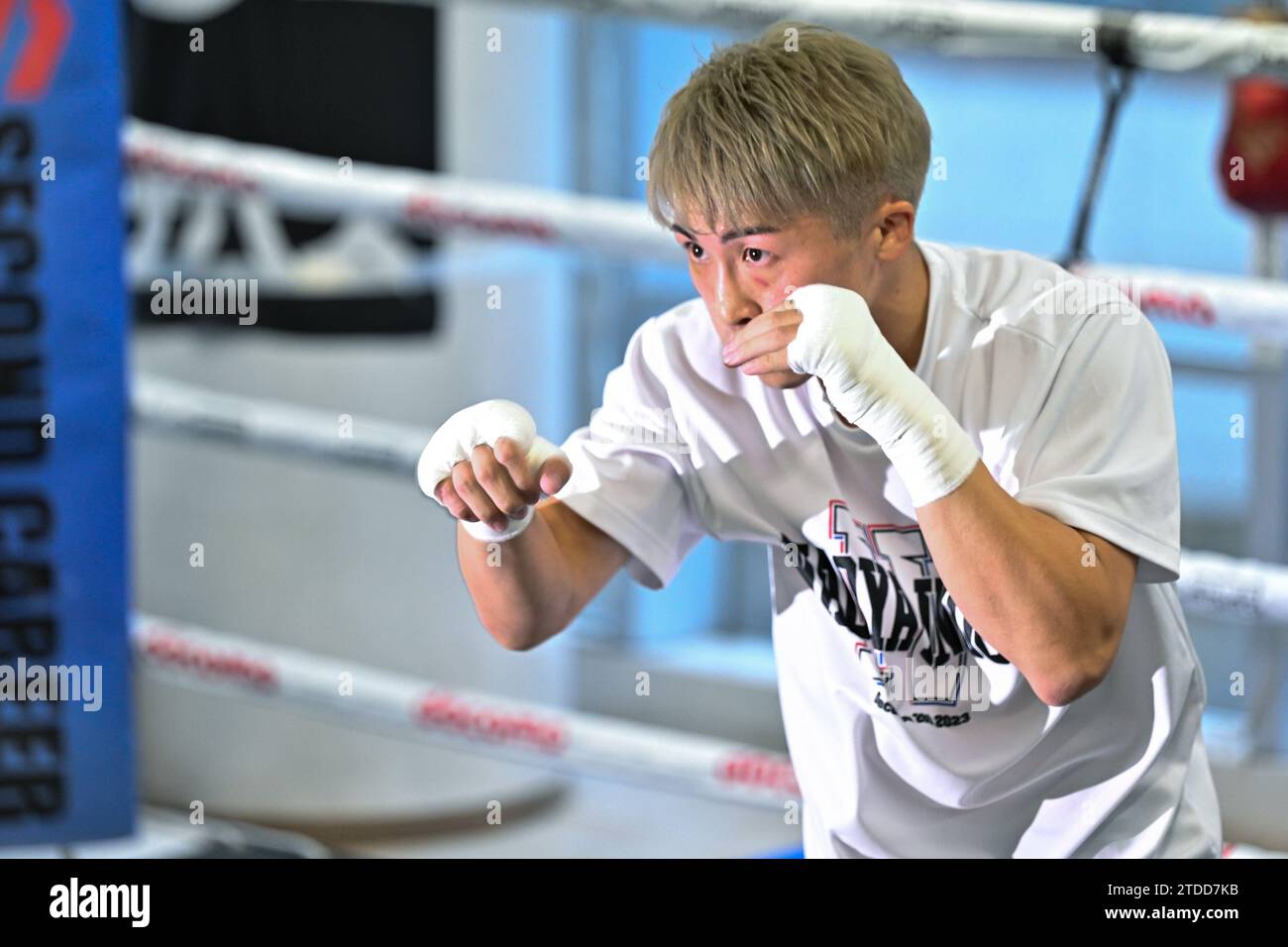 Naoya Inoue of Japan trains during a public workout at Ohhashi Boxing ...