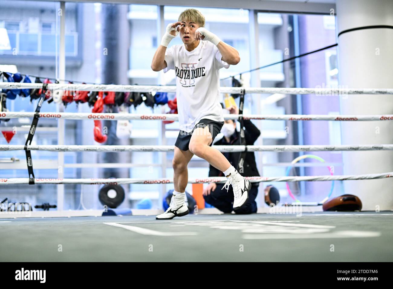 Naoya Inoue of Japan trains during a public workout at Ohhashi Boxing ...