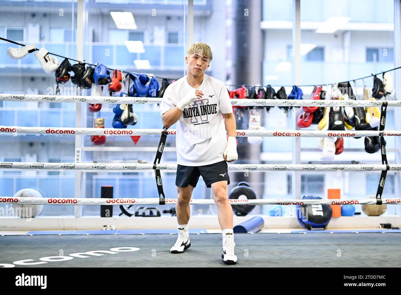 Naoya Inoue of Japan trains during a public workout at Ohhashi Boxing ...