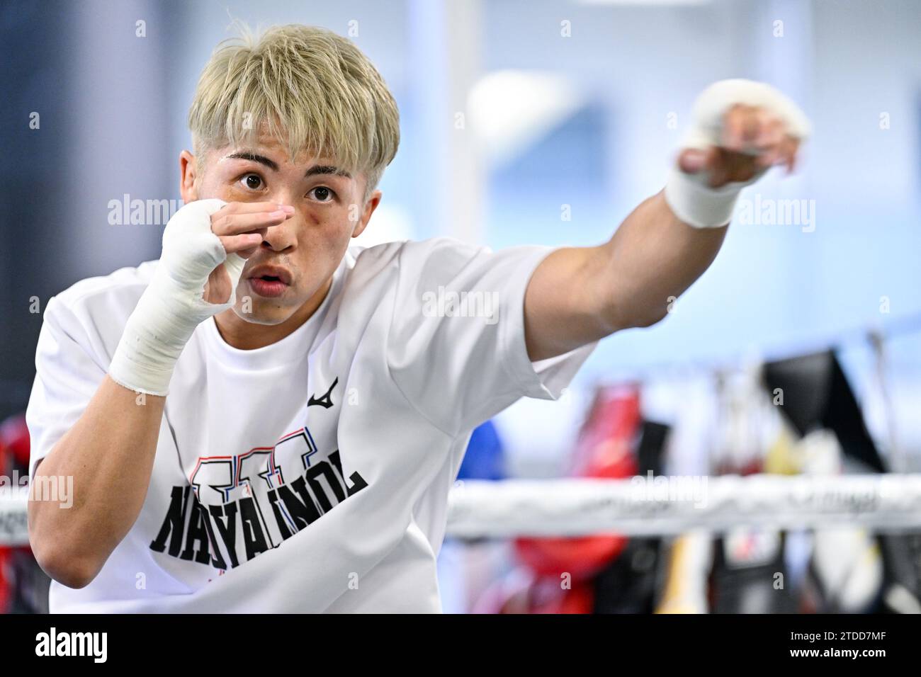 Naoya Inoue of Japan trains during a public workout at Ohhashi Boxing ...