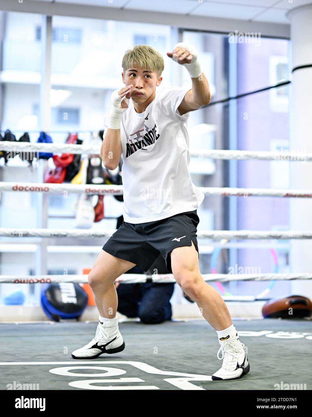 Naoya Inoue of Japan trains during a public workout at Ohhashi Boxing ...