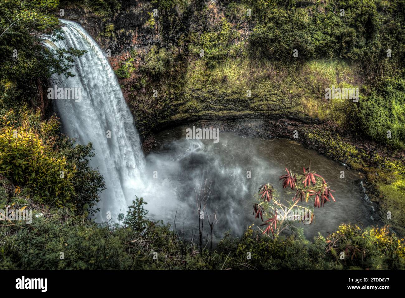 Waterfall dropping into a pool Stock Photo - Alamy