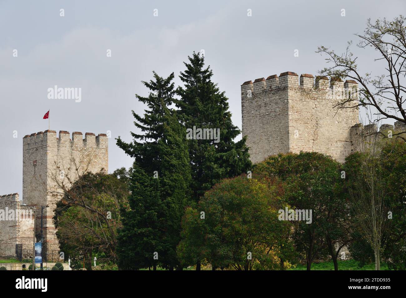 Walls of Constantinople in Fatih district of Istanbul, Turkey. Scenic ...