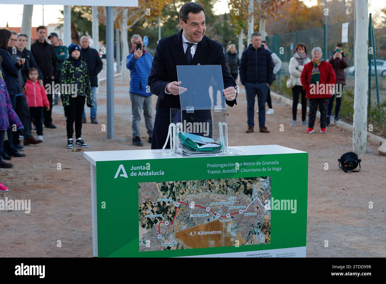 The President of the Junta de Andalucía, Juanma Moreno fills the time ...