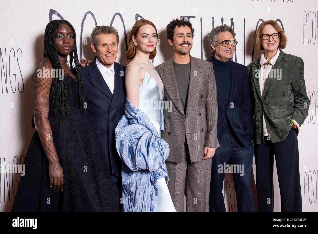 Suzy Bemba, from left, Willem Dafoe, Emma Stone, Ramy Youssef, Mark Ruffalo and Vicki Pepperdine ...