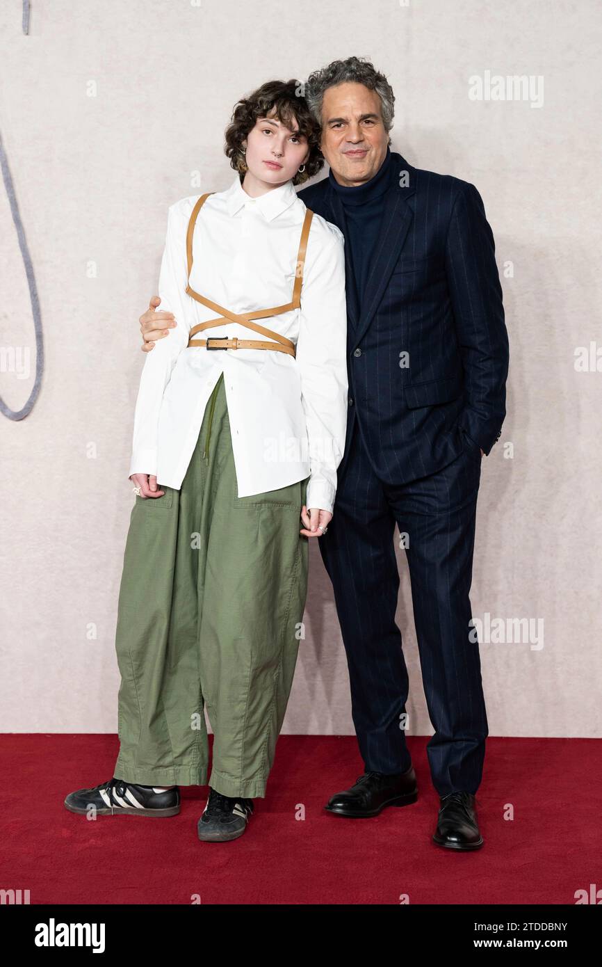 Bella Noche Ruffalo, left, and Mark Ruffalo pose for photographers upon ...