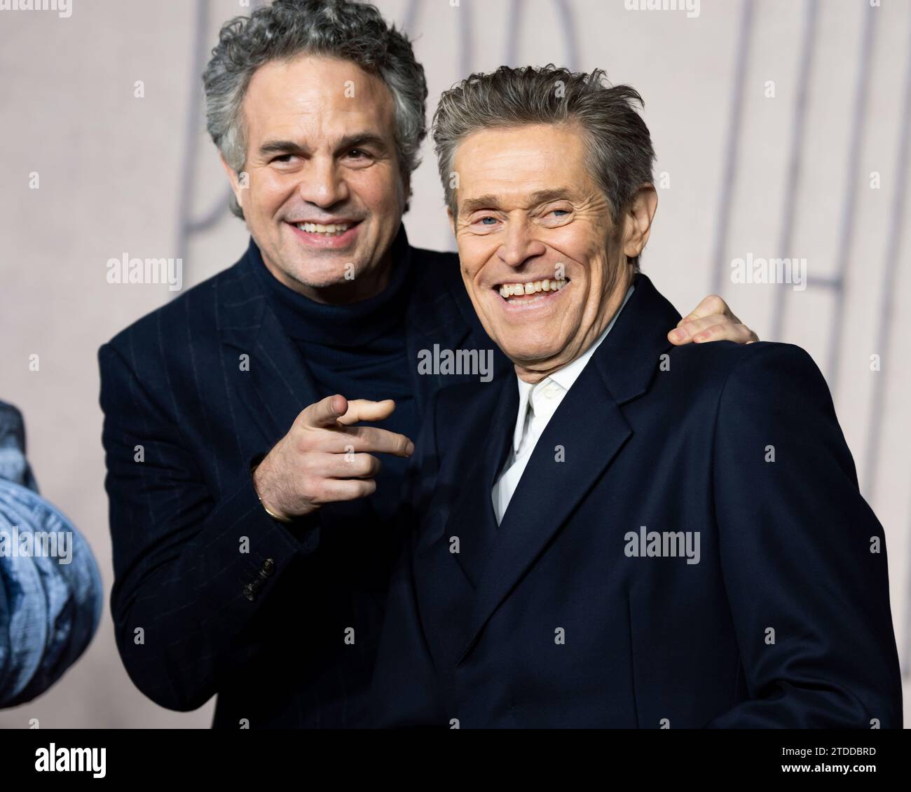 Mark Ruffalo, left, and Willem Dafoe pose for photographers upon arrival at the premiere of the ...