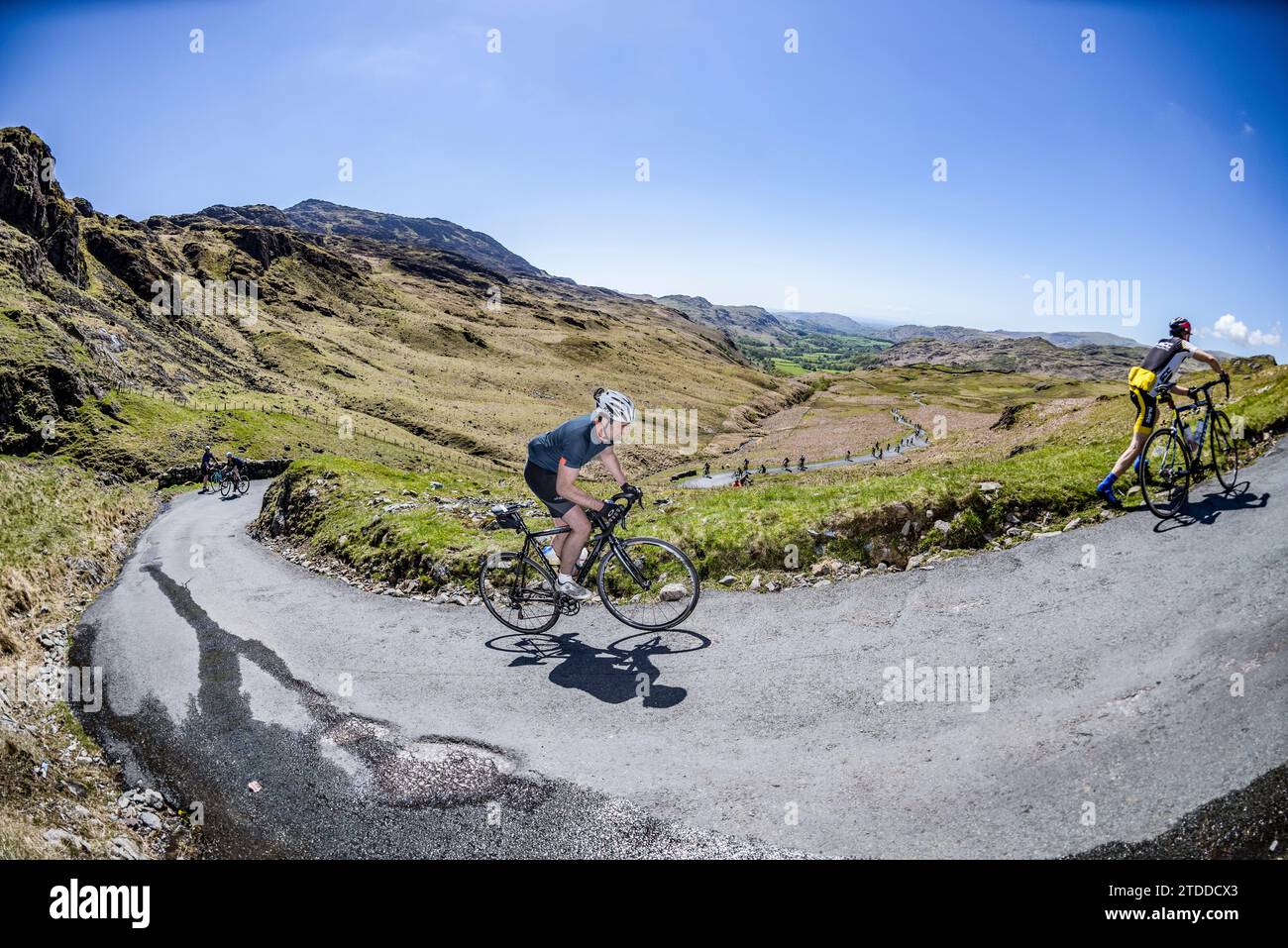 Climbing Hardknott Pass in the Fred Whitton Challenge, English Lake ...