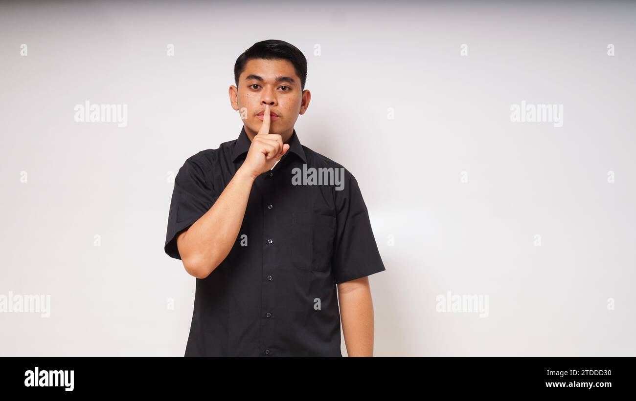asian man is using sign language with hand. learn sign language by hand ...