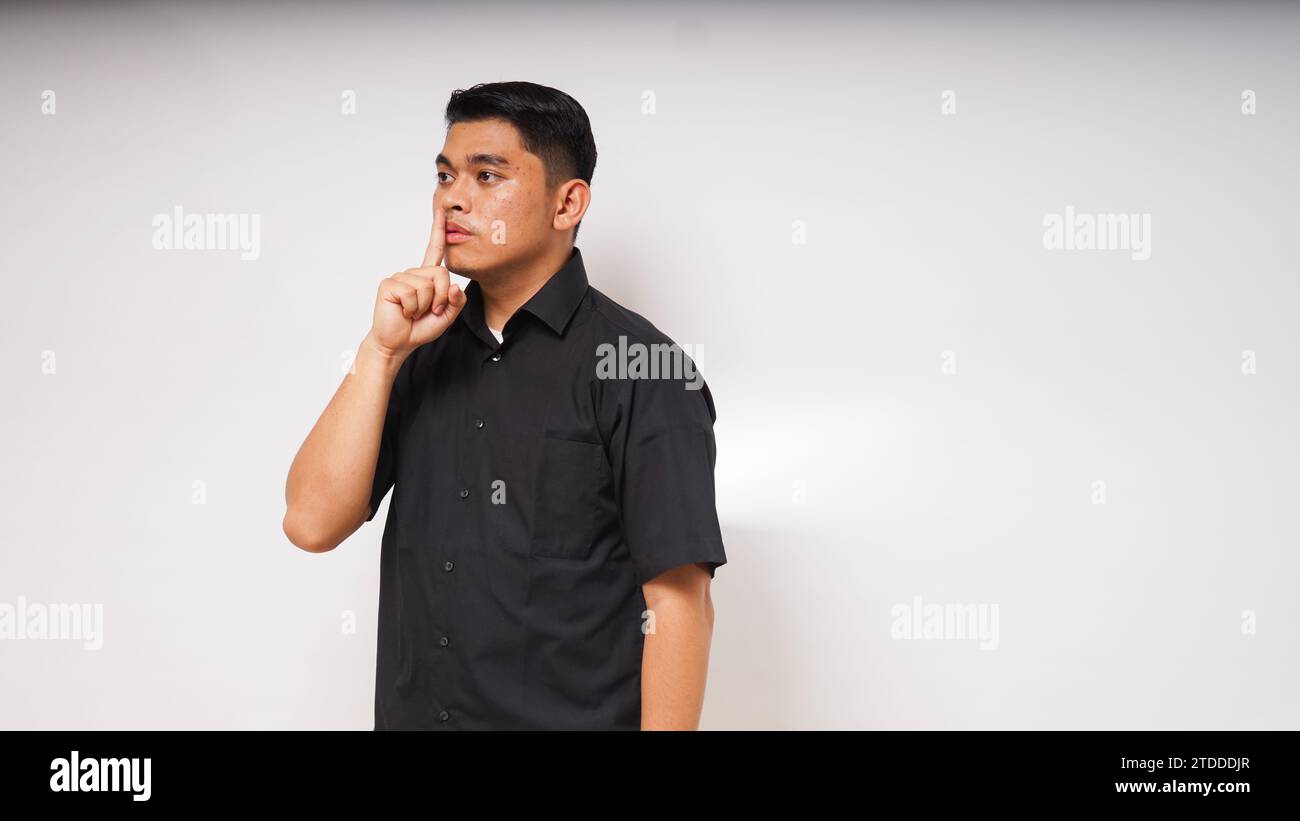 asian man is using sign language with hand. learn sign language by hand ...