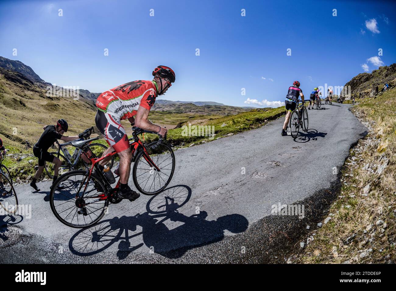 Climbing Hardknott Pass in the Fred Whitton Challenge, English Lake ...