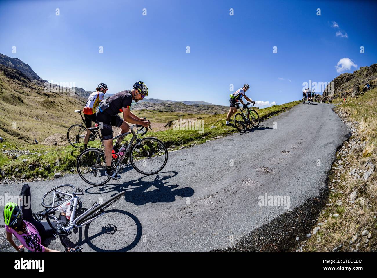 Climbing Hardknott Pass in the Fred Whitton Challenge, English Lake ...