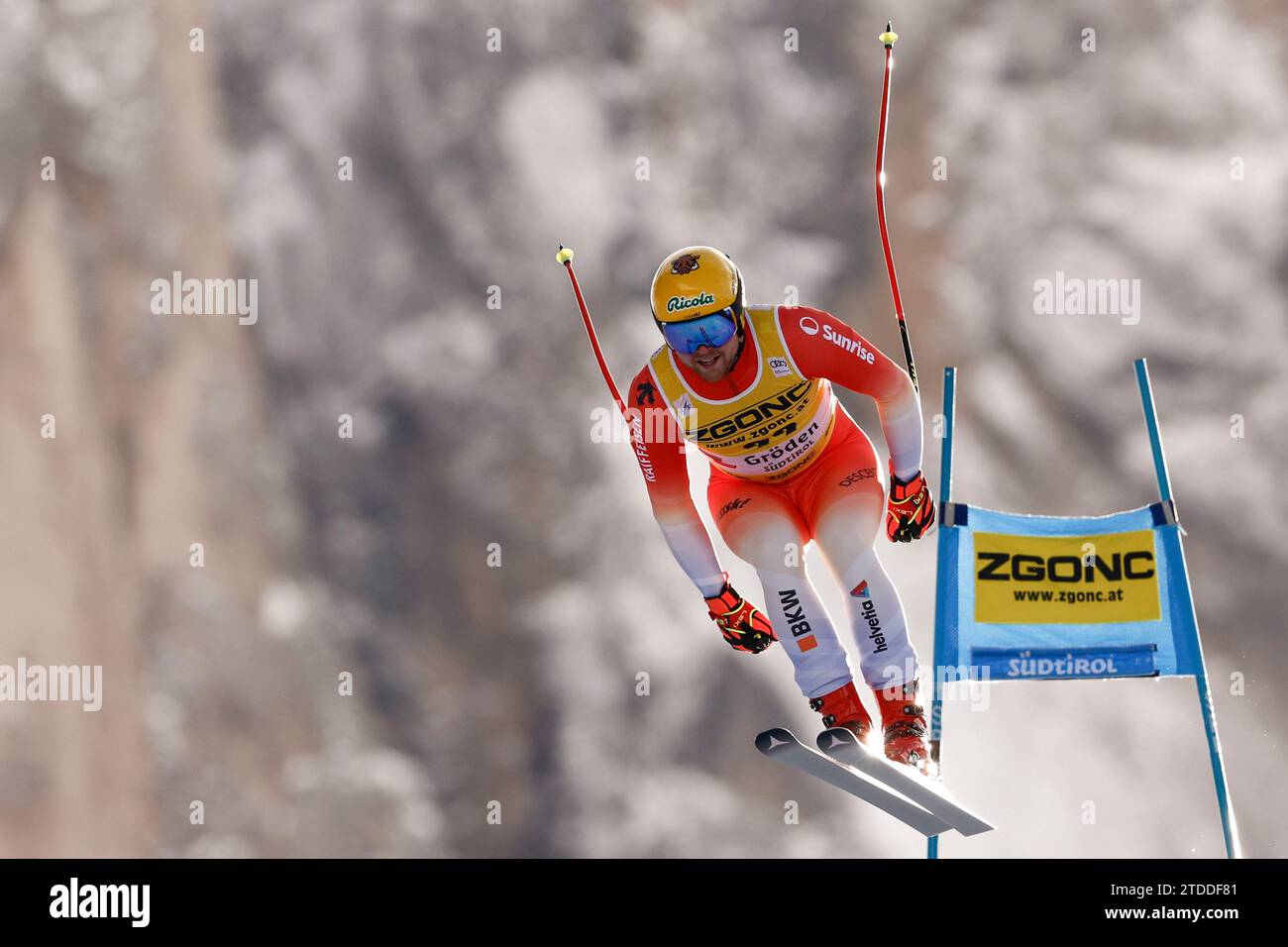 Switzerland's Niels Hintermann speeds down the course during an alpine ...