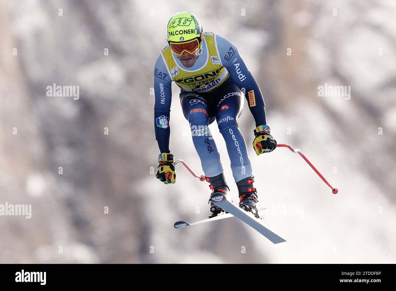 Italy's Christof Innerhofer speeds down the course during an alpine ski ...