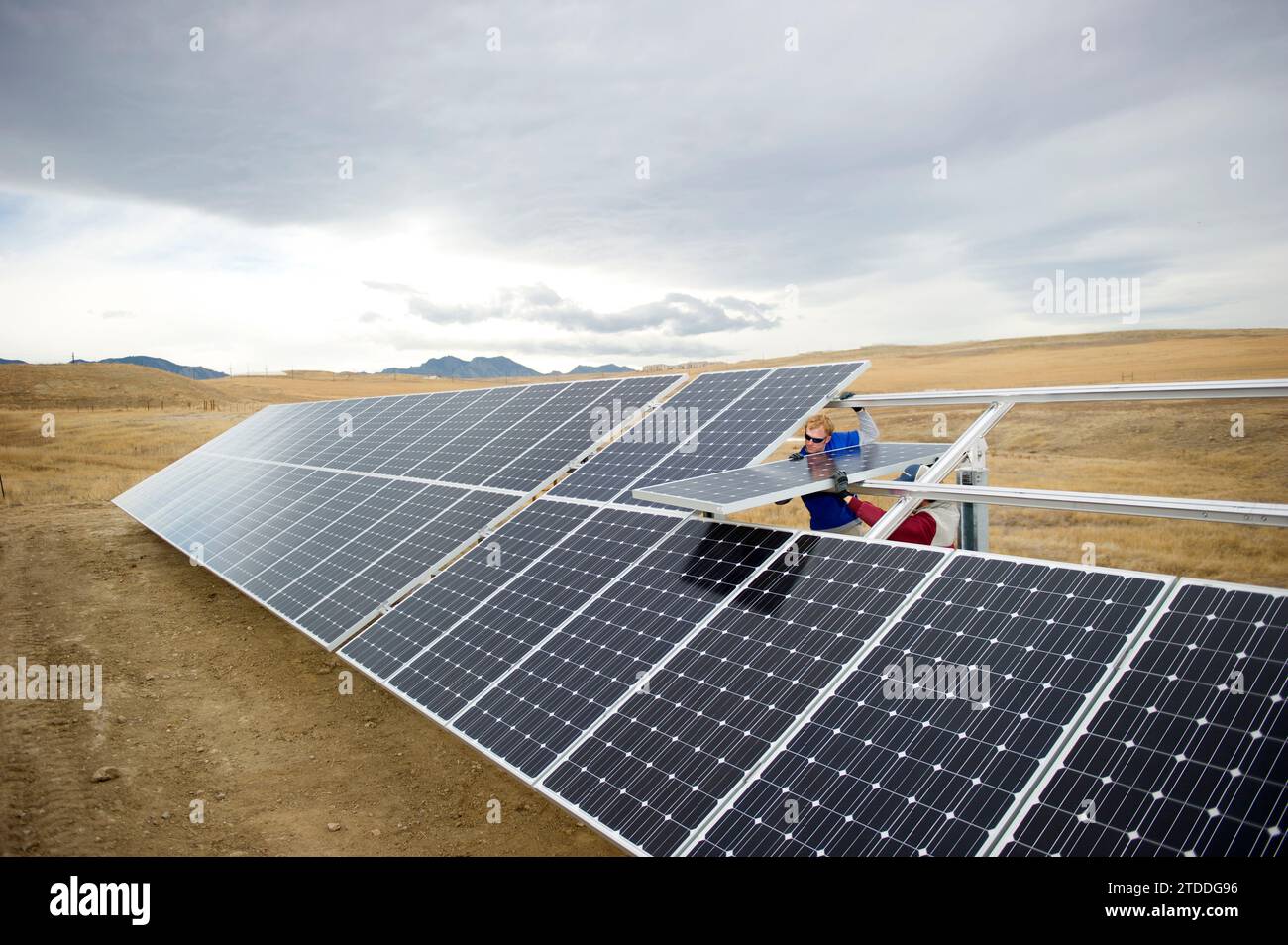 Solar panel installation, Colorado Stock Photo - Alamy