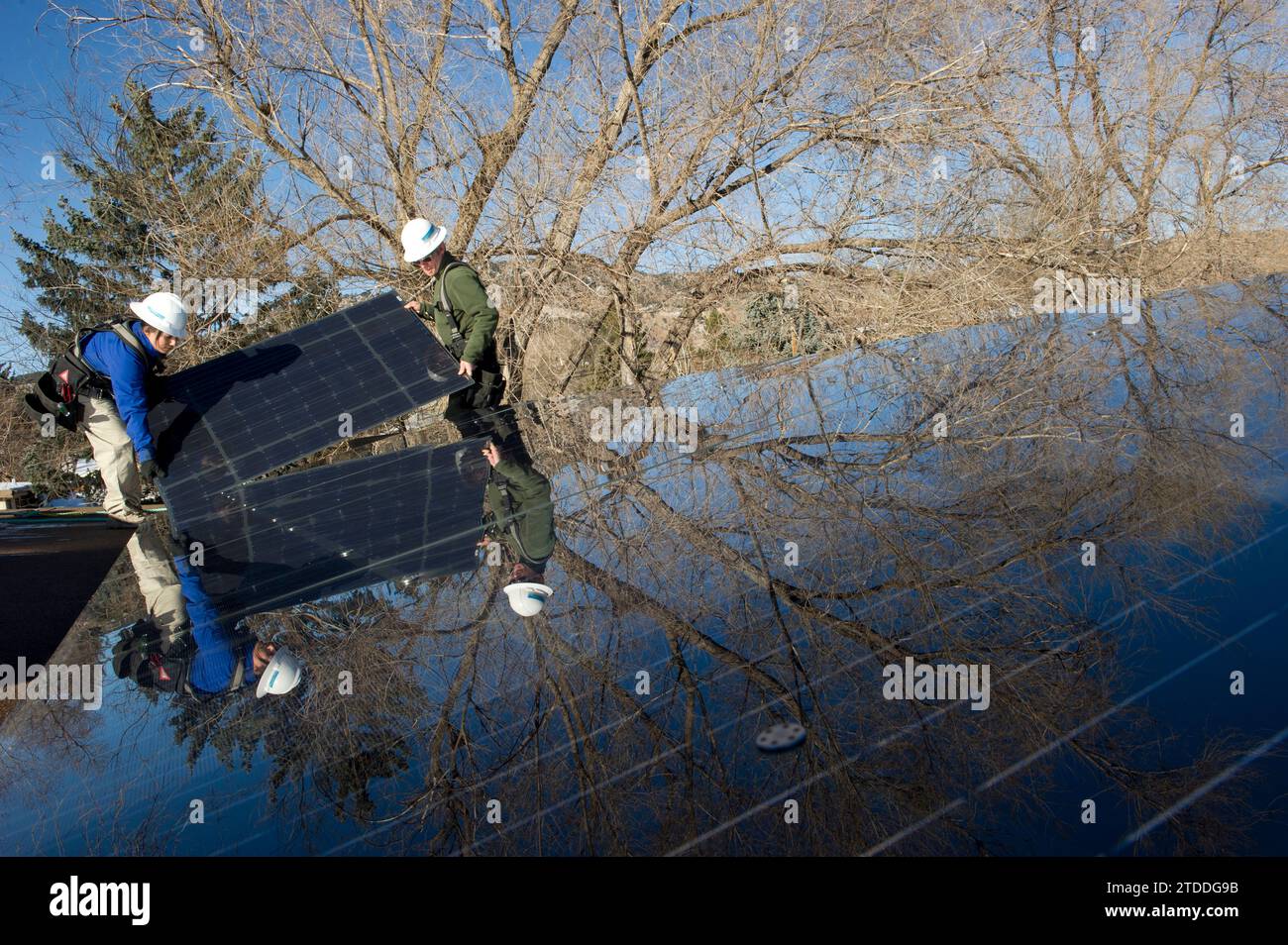 Solar panel installation, Colorado Stock Photo - Alamy