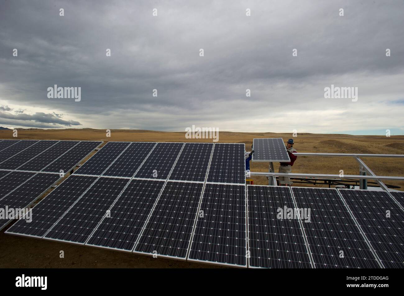 Solar panel installation, Colorado Stock Photo - Alamy