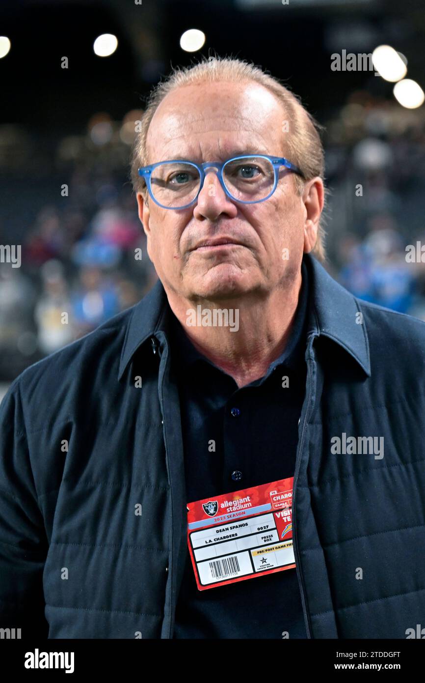 Los Angeles Chargers owner Dean Spanos walks on the field before an NFL ...