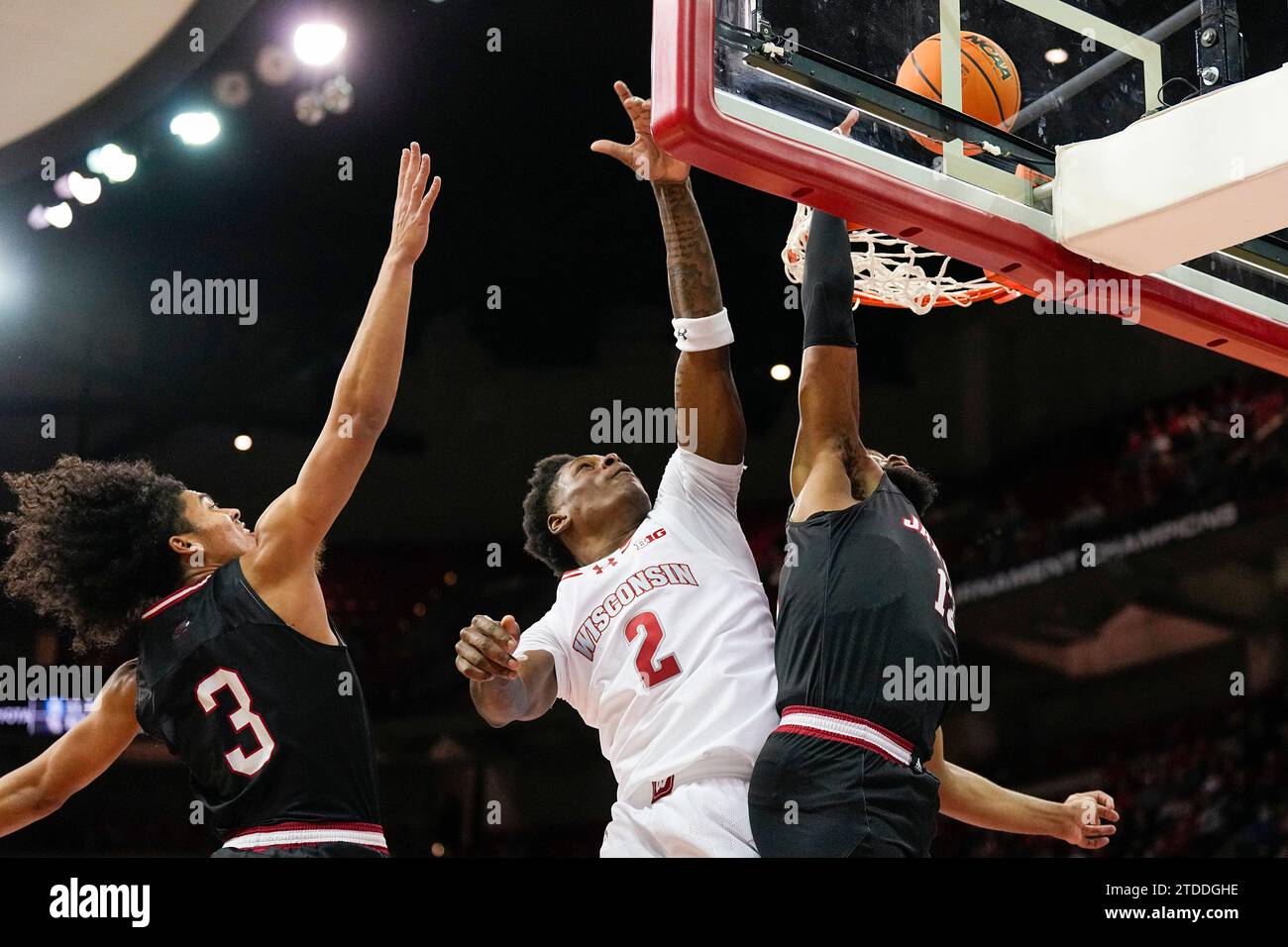 Jacksonville State's Matt Mayers, right, against Wisconsin's AJ Storr ...