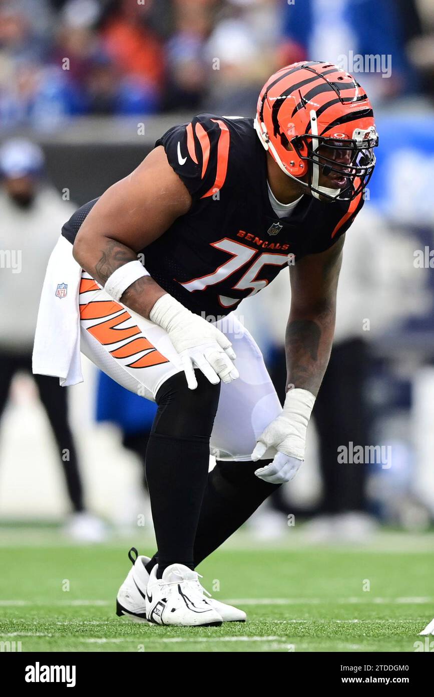 Cincinnati Bengals offensive tackle Orlando Brown Jr. (75) lines up for ...