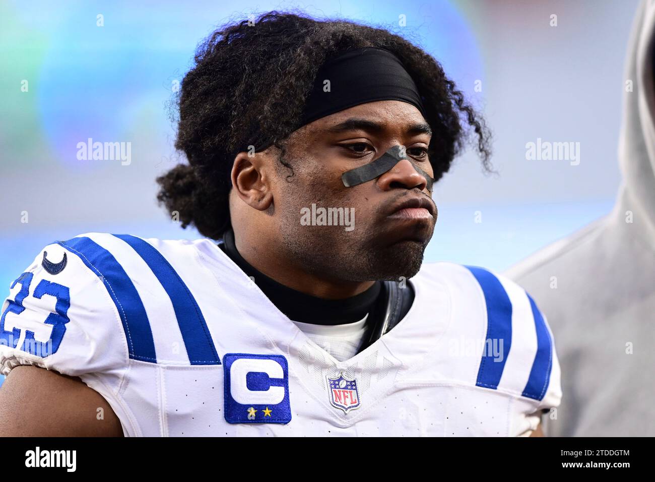 Indianapolis Colts cornerback Kenny Moore II (23) walks off the field ...