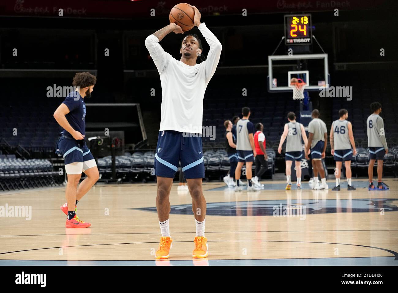 Memphis Grizzlies guard Ja Morant looks to shoot a free throw during ...