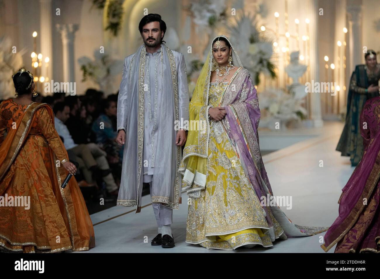 Models Present Creations From Designer Fahad Hussayn During A Fashion Show Of Bridal Couture