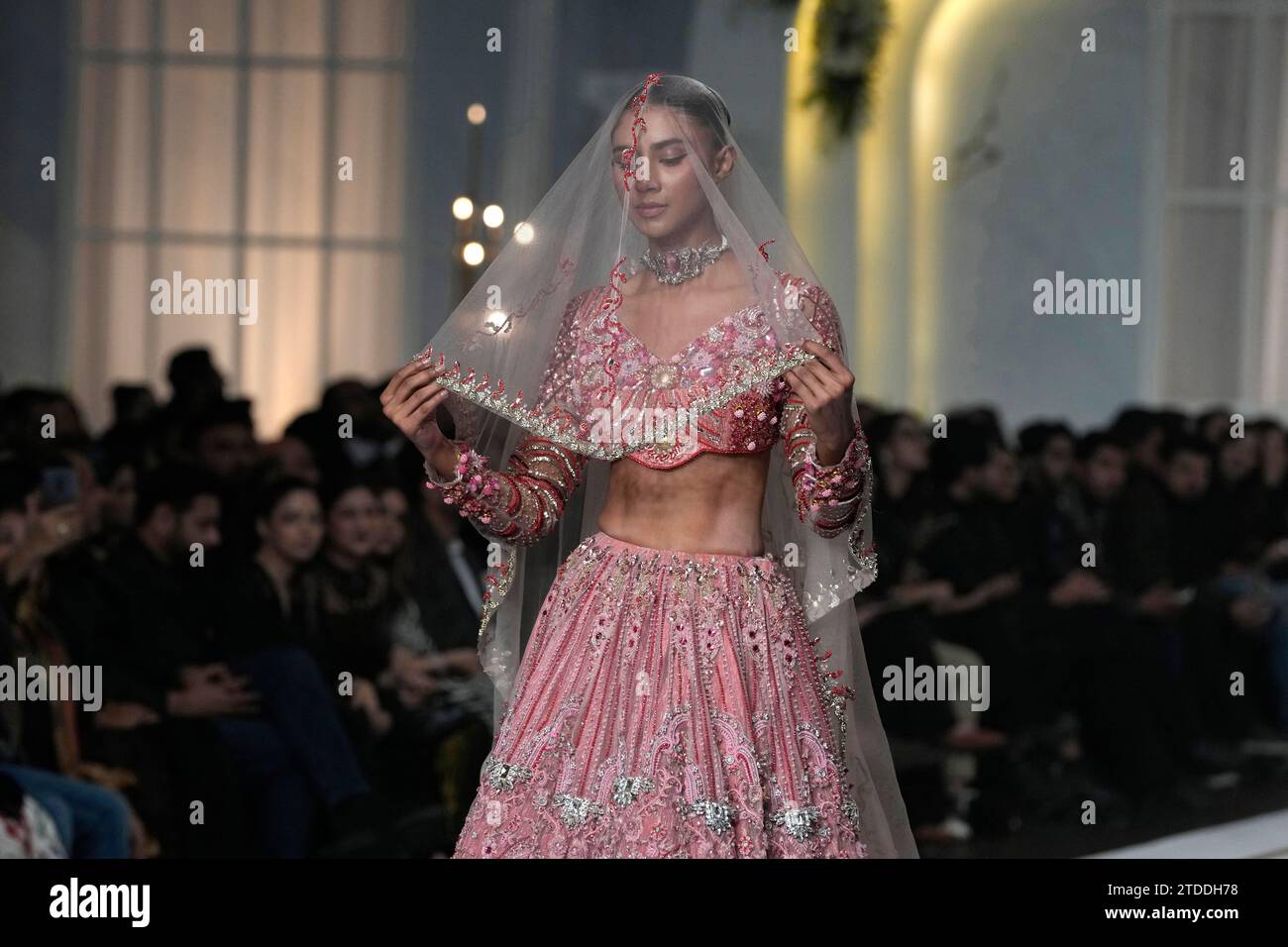 A model presents a creation from designer Komal Chawla during a fashion ...