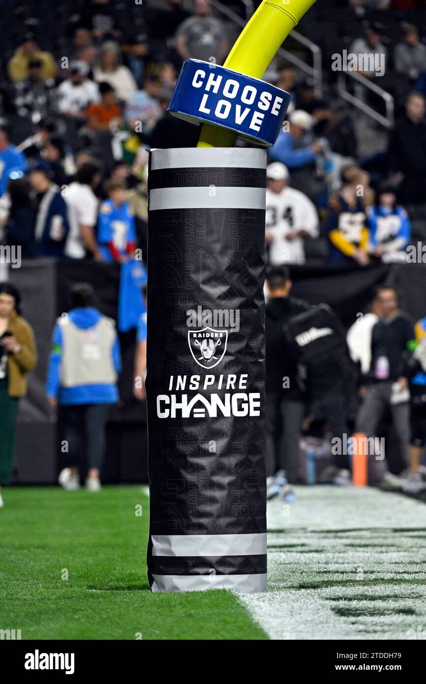 The "Inspire Change" logo is shown on the goal post prior to an NFL ...