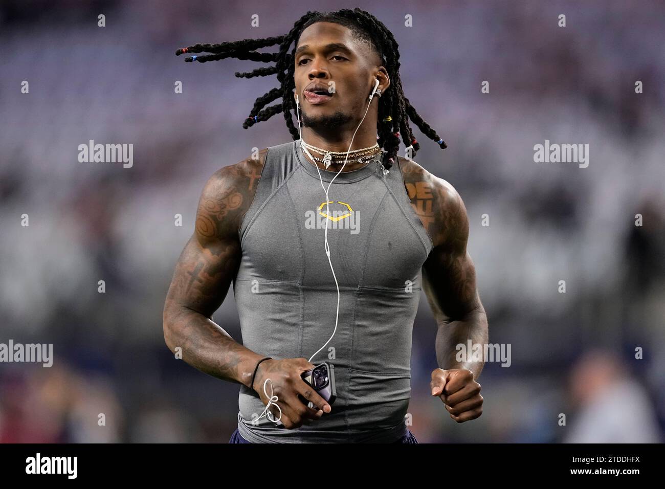 Dallas Cowboys wide receiver CeeDee Lamb warms up before an NFL ...
