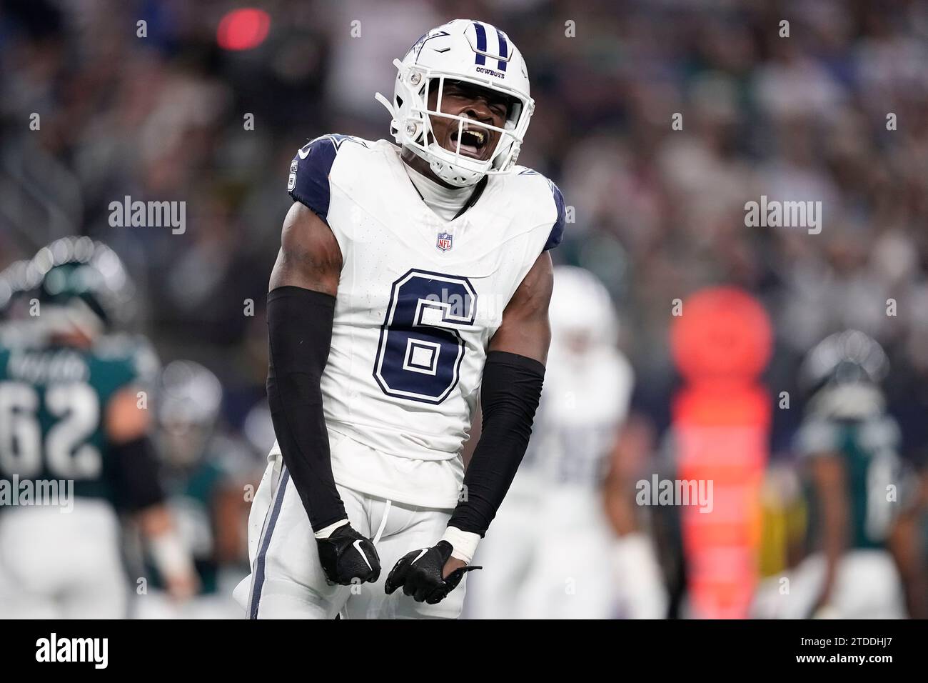 Dallas Cowboys safety Donovan Wilson celebrates after a defensive stop ...