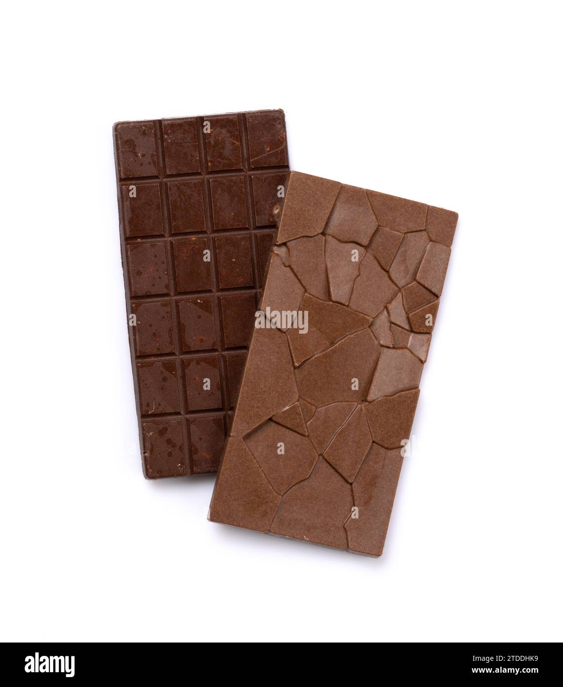 Sweet temptation: Two chocolate bars isolated on white background Stock ...