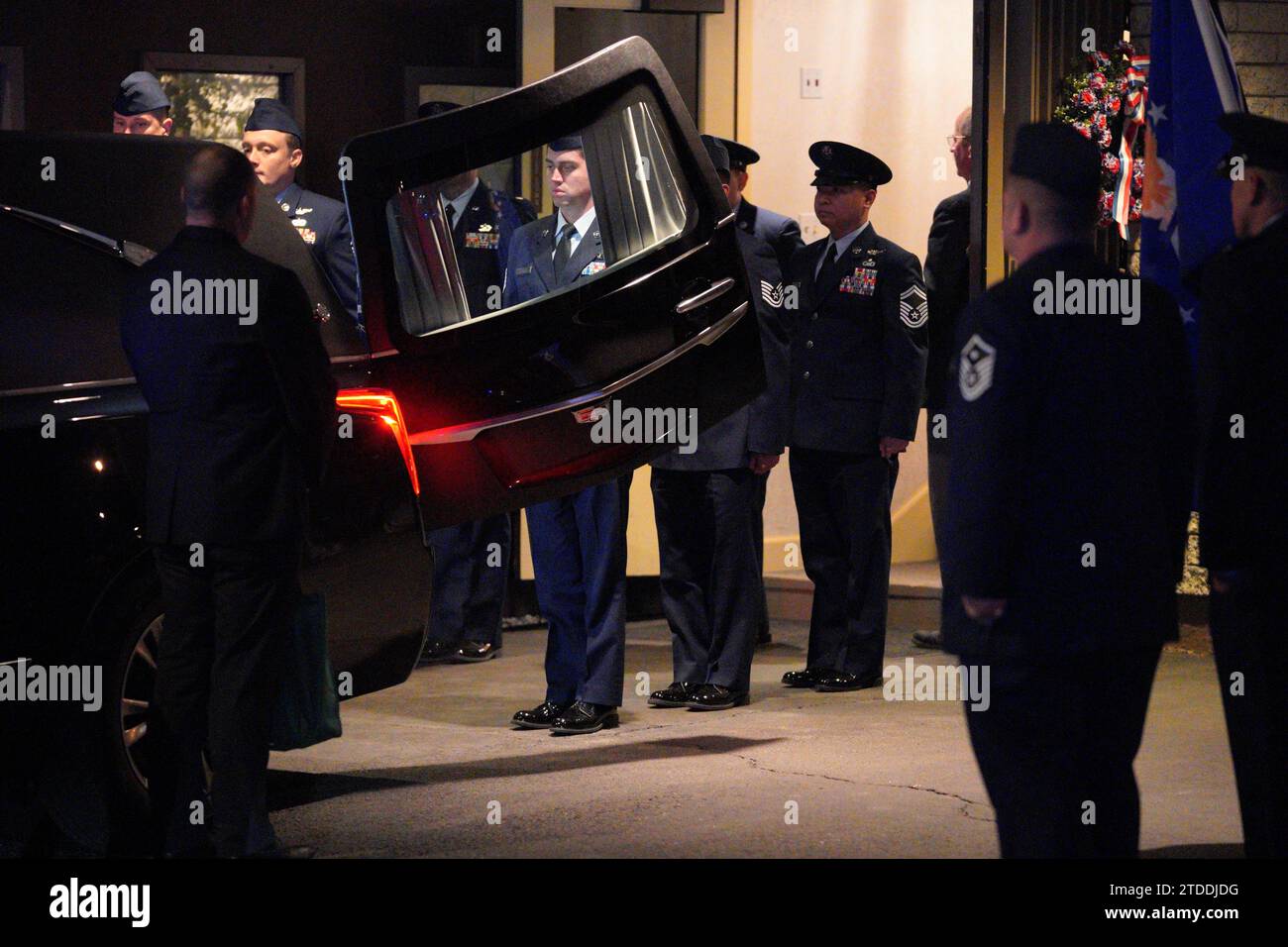 United States Air Force pallbearers take Staff Sgt. Jake Galliher into ...