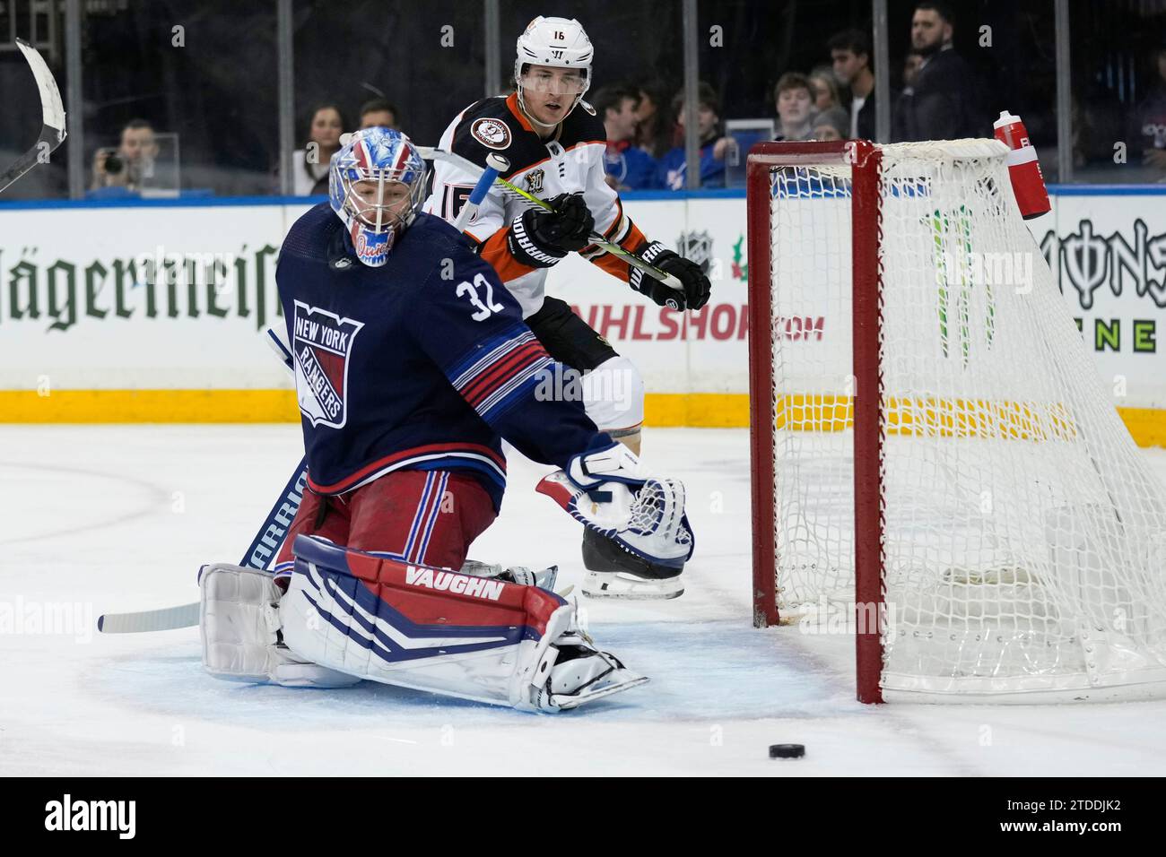 New York Rangers goaltender Jonathan Quick makes a save as Anaheim ...