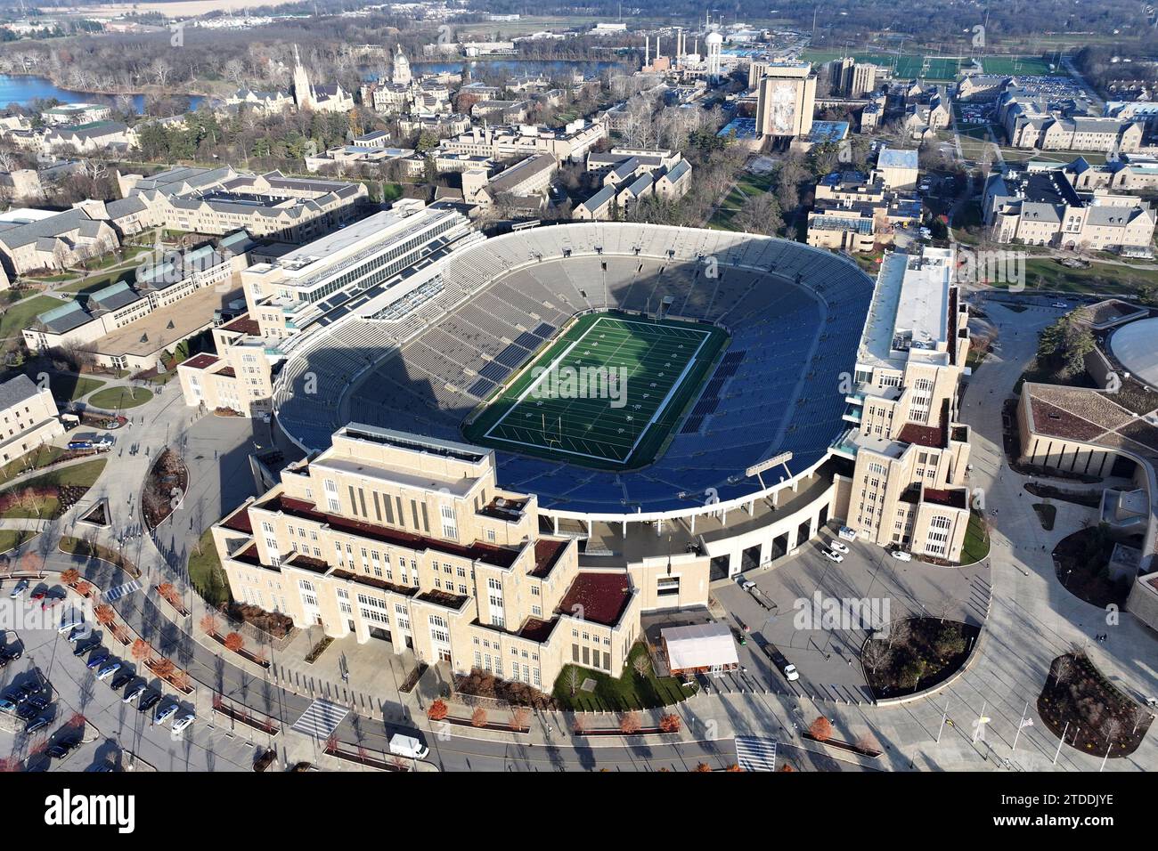 A general overall aerial view of Notre Dame Stadium, Thursday, Dec. 7 ...