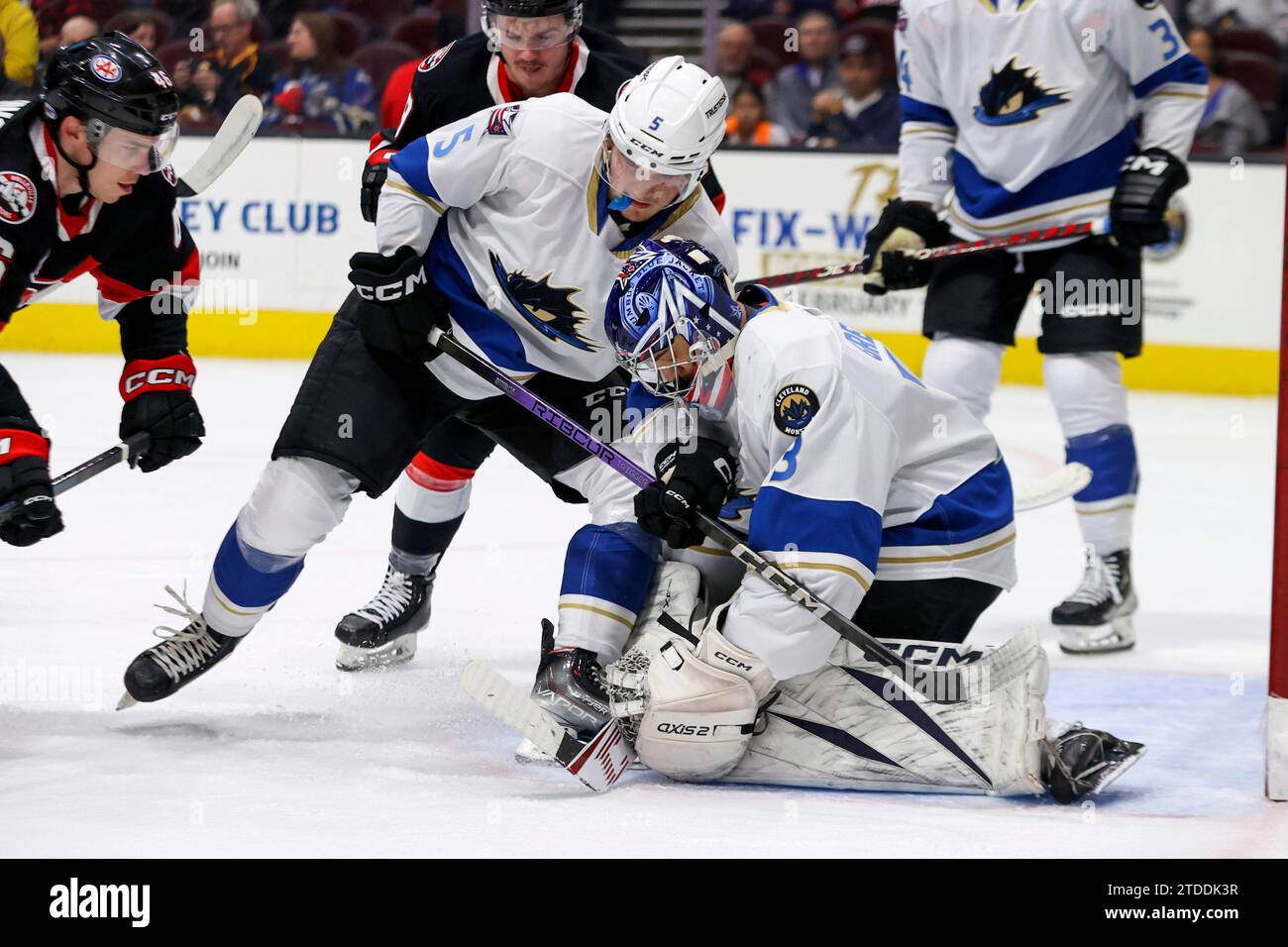 CLEVELAND, OH - DECEMBER 15: Cleveland Monsters goalie Jet Greaves (73 ...