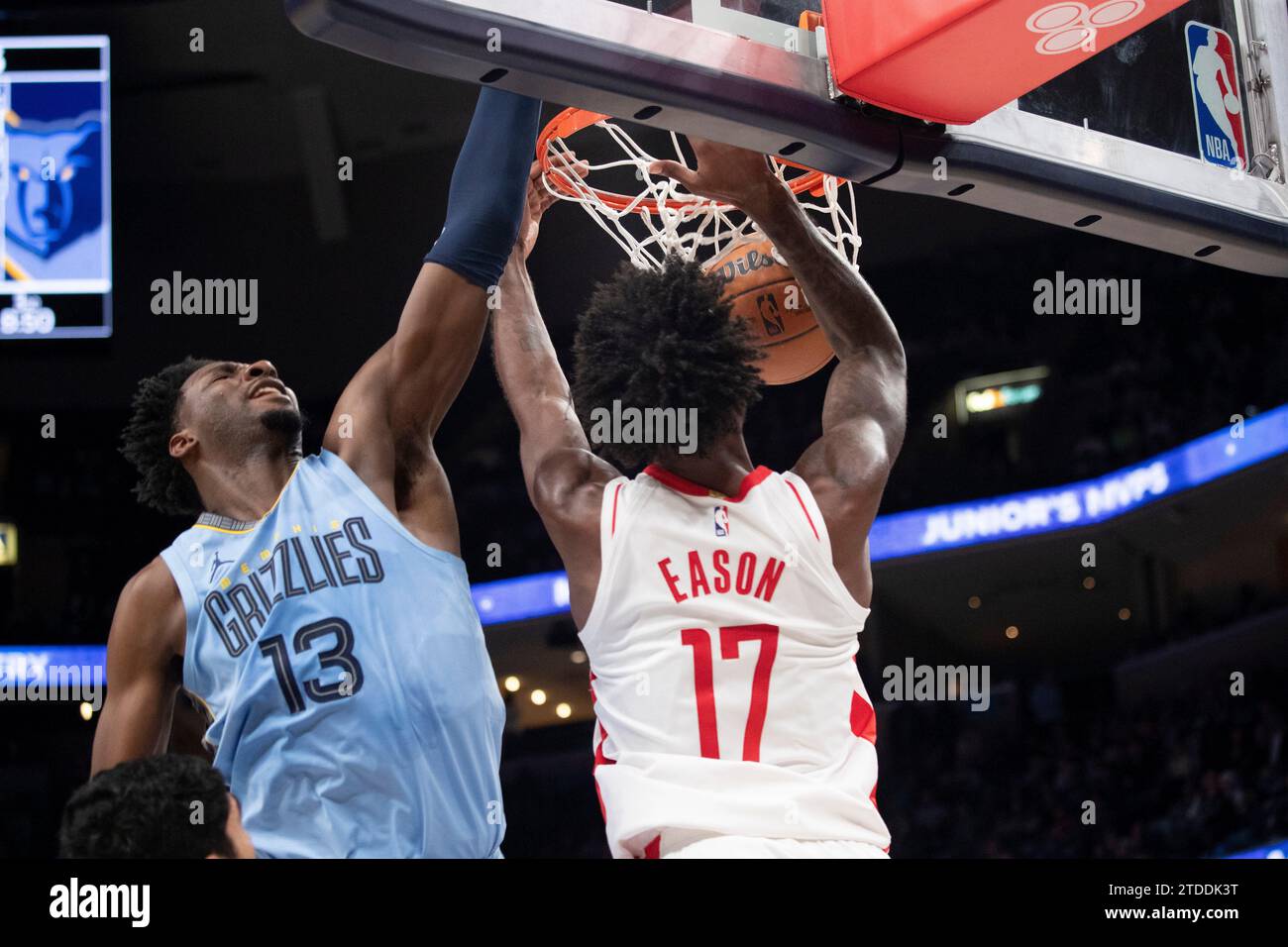 Houston Rockets forward Tari Eason (17) scores while defended by ...