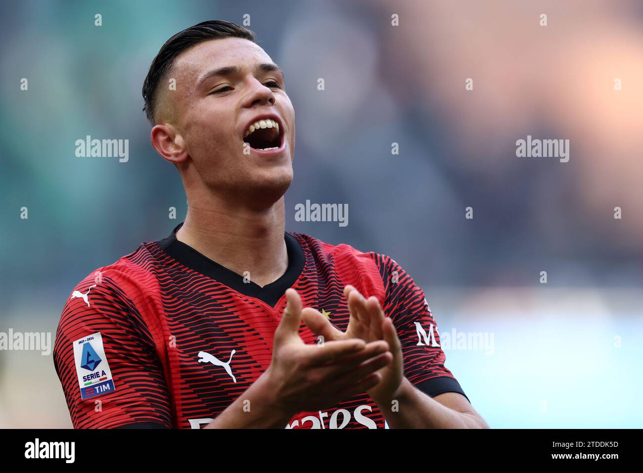 Milano, Italy. 17th Dec, 2023. Jan-Carlo Simic of Ac Milan celebrates ...