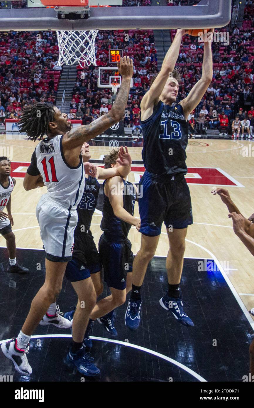 SAN DIEGO, CA - DECEMBER 09: UC Irvine forward Hayden Welling (13 ...