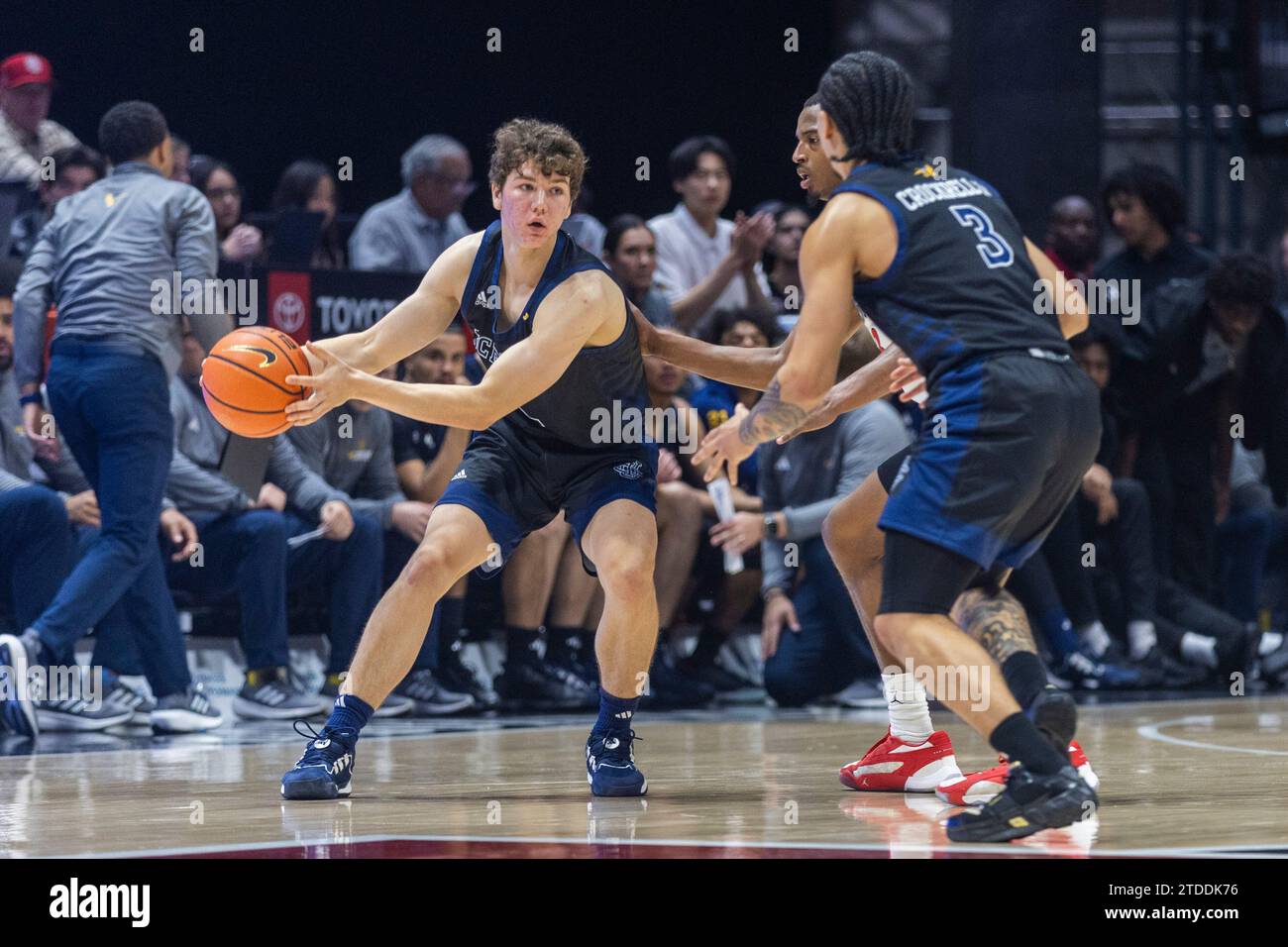 SAN DIEGO, CA - DECEMBER 09: UC Irvine guard Derin Saran (1) handles ...
