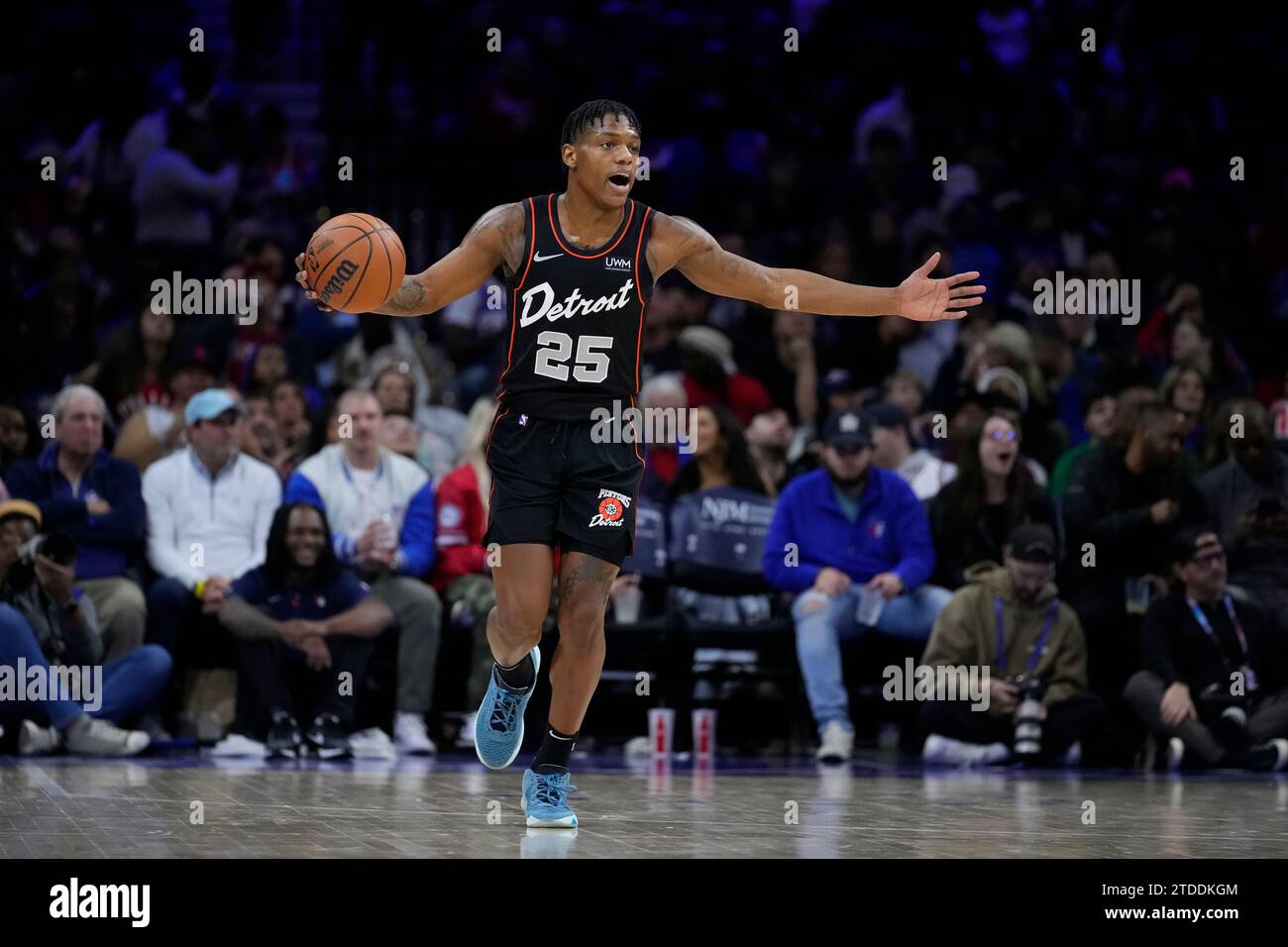 Detroit Pistons' Marcus Sasser plays during an NBA basketball game ...