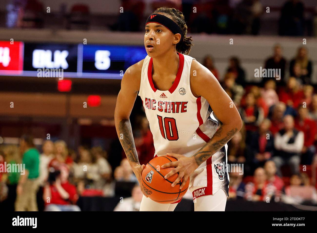 North Carolina State's Aziaha James (10) brings the ball up the court ...