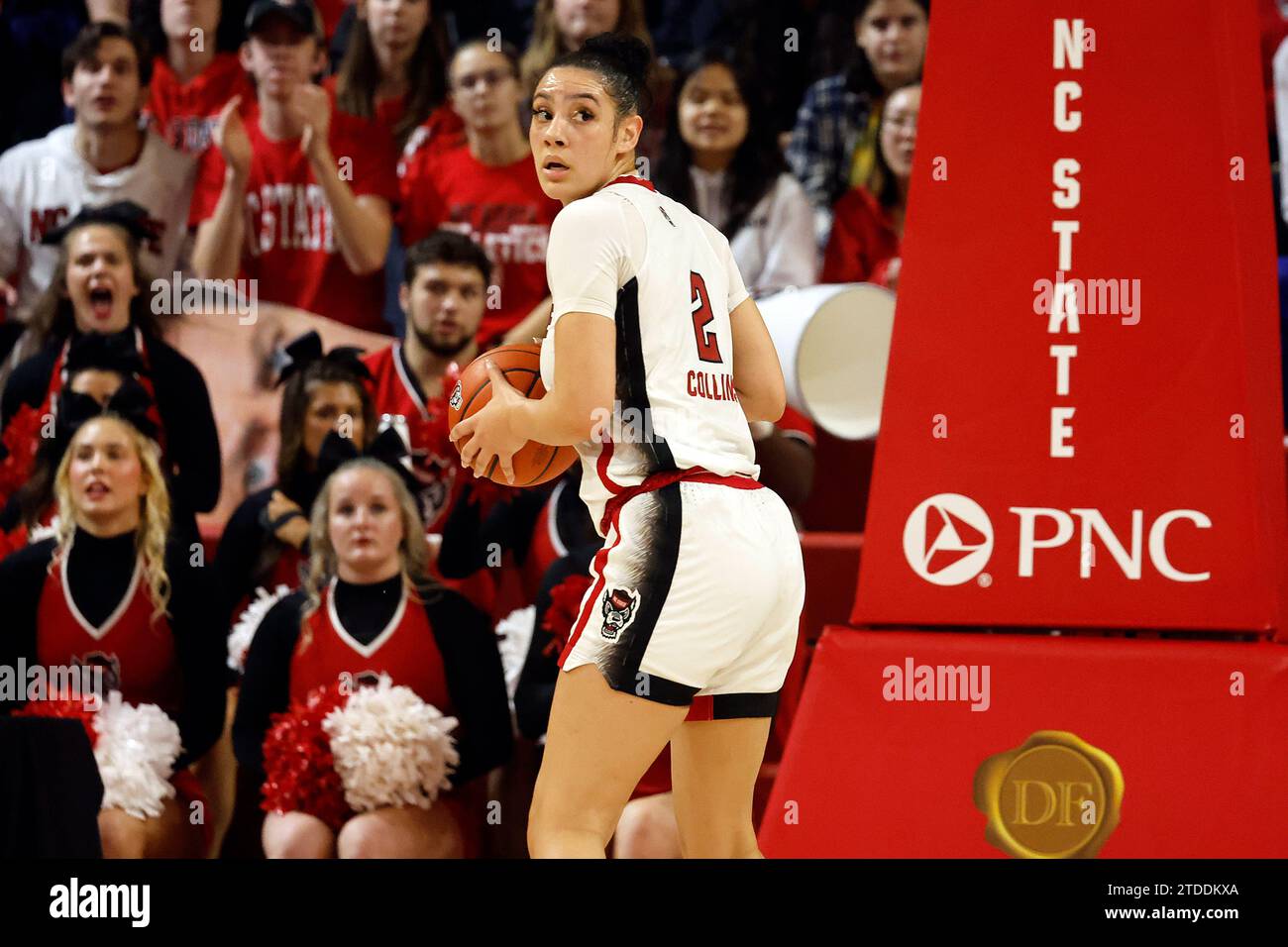 North Carolina State's Mimi Collins (2) looks to pass the ball against ...