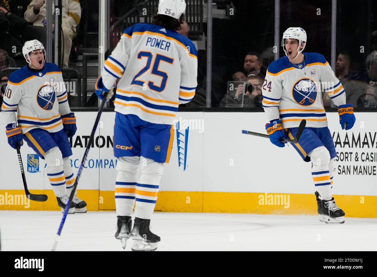 Buffalo Sabres center Dylan Cozens (24) celebrates after scoring ...
