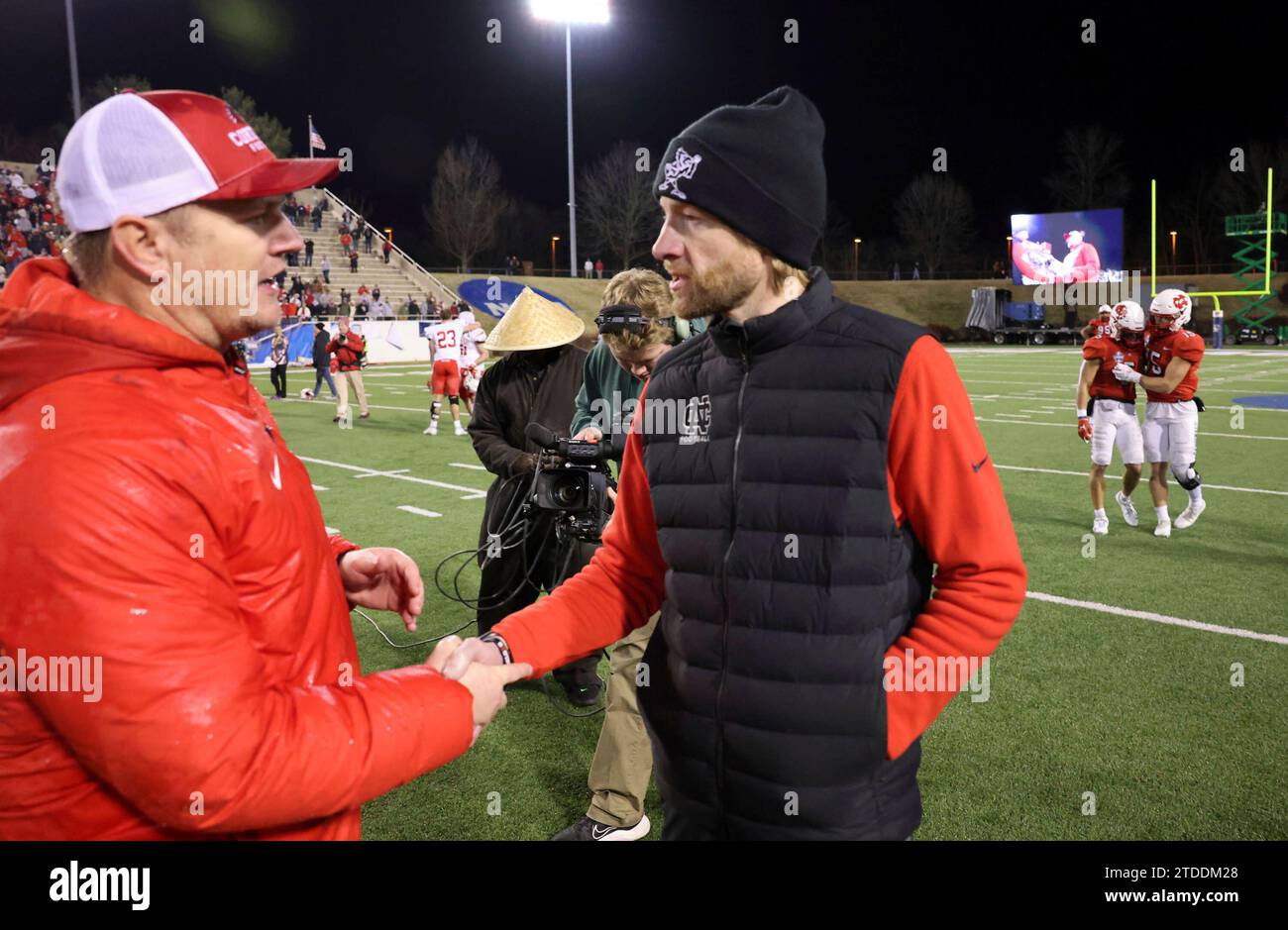 Cortland coach Curt Fitzpatrick, left, and North Central head coach ...
